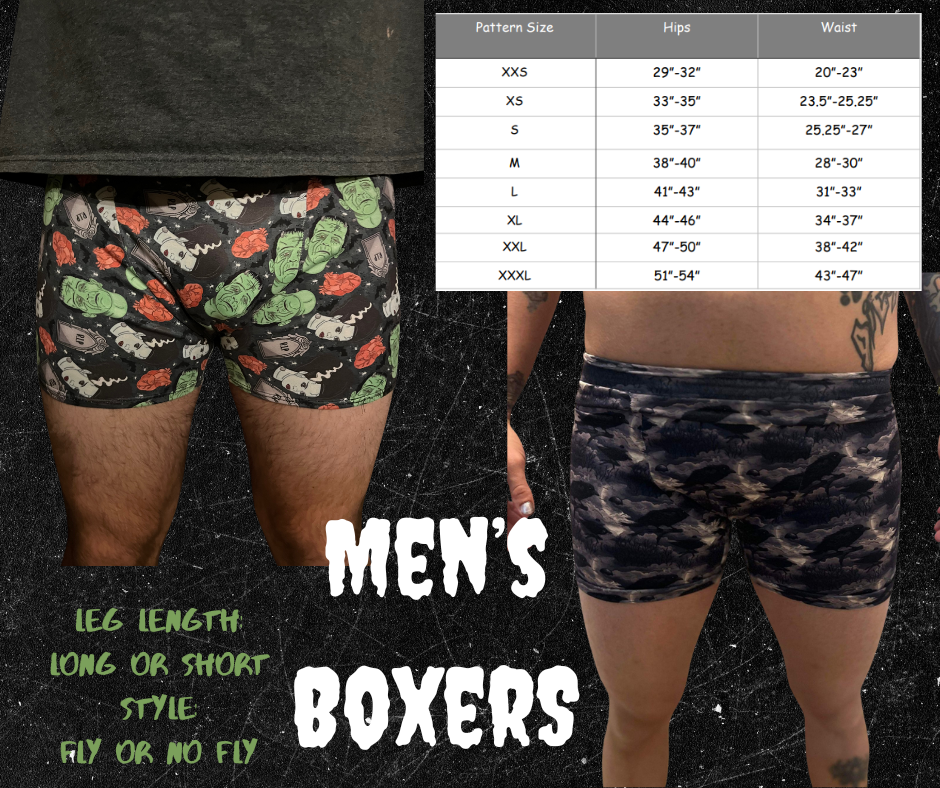Men's Boxers Styles & Sizing – Franken-B